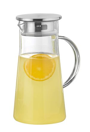 Caterado Glaskaraffe PORTO mit Griff, Inhalt 1 Liter, H&ouml;he 22,6 cm, Breite 10,8 cm, hergestellt aus Borosilikatglas, Farblos