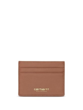 Carhartt Work in Progress porte-cartes en cuir - Marron