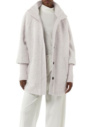 Comma Boucl&eacute;-Mantel mit Strickdetails