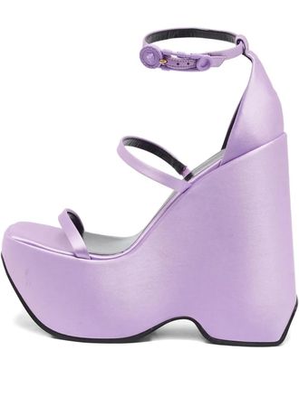 Versace sandales à talon compensé - Violet