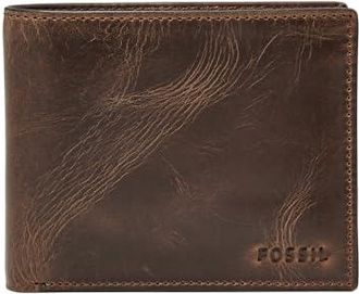 Fossil Portemonnaie pour homme Derrick, cuir Bifold Dark brun L 12,4 cm, W 0,5 cm, H 8,9 cm ML3771201