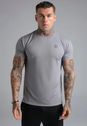 Siksilk Herren Graues Muscle-Fit T-Shirt XXL