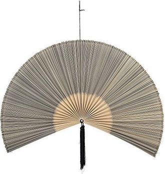 Bloomingville Wanddekoration Jaime aus Bambus und Baumwolle in der Farbe Schwarz, Größe: 145x72 cm, 82047190