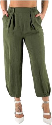 Manila Grace Femme, Pantalons, Vert, Taille: 38 FR Pantalon fusel&eacute;