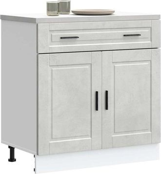 vidaXL vidaXL Armoire de cuisine Porto gris b&eacute;ton bois ding&eacute;nierie