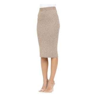 Simona Corsellini Goldener Glitzer Midi Rock - - Skirts - Damen - Beige - M