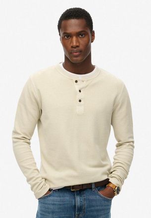 Superdry Langarmshirt WAFFLE LONG SLEEVE HENLEY TOP