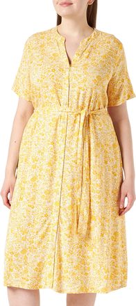 Part Two Part Two Damen Pawapw Dr Dress Relaxed Fit Kleid, Yellow Painted Flower, 38