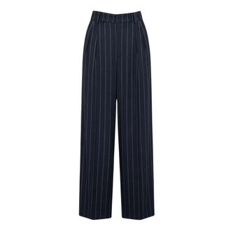 Rossi Rossi, Femme, Pantalons, Bleu, Taille: 38 FR Carter Striped Linen Pantalons