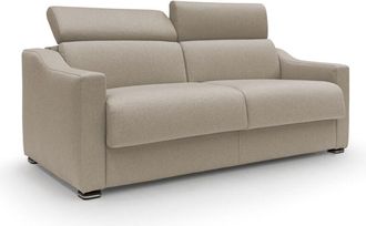 Divani.Store Amber Schlafsofa mit 18 cm hoher Matratze Stoff T05 171 cm (mat. 120x197) beige - beige