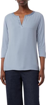 Comma Shirt mit Satinblende im Fabric Mix