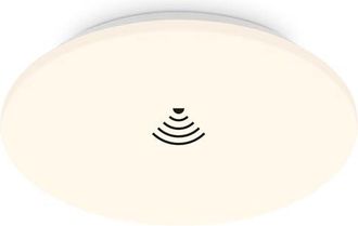 Briloner LED Deckenleuchte mit Bewegungsmelder, warmweißes Licht, Deckenlampe, Lampe 24W, 2600 Lumen, 350x60 mm (DxH), weiß