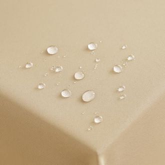 Miulee Nappe Lavable Effet Lotus Carr&eacute;e Rectangulaire 140x180cm Nappe Polyester Hydrofuge Linge de Table Anti-salissures Nappe Lavable pour F&ecirc;te Cuisine Beig