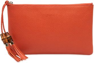 Gucci Clutches - Calfskin Bamboo Clutch - Gr. unisize - in Orange - f&uuml;r Damen