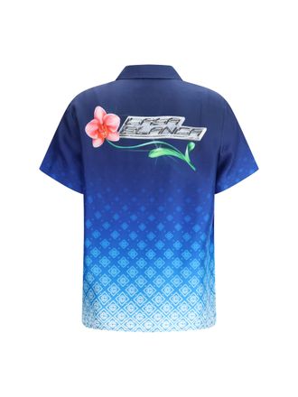 Casablanca Womens Orchid Logo Shirt Monogram Silk