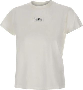 Maison Margiela Femme, Tops, Blanc, Taille: 36 FR T-shirt Num&eacute;rique en Coton