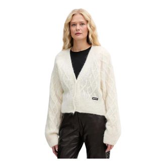 Rotate Rotate Birger Christensen, Femme, Pulls, Beige, Taille: 40 FR Cardigan en maille duveteuse