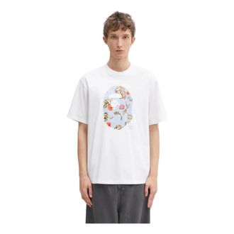 A Bathing Ape A Bathing APE - T-shirt &agrave; t&ecirc;te de singe motif vacances - Homme - Tops - Blanc - Taille: XL