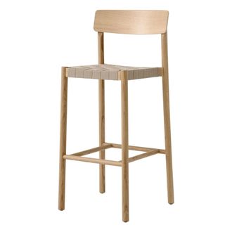 & Tradition Tabouret de bar sangles naturelles 75 cm Betty TK15 en ch&ecirc;ne & Tradition