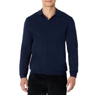 Amazon Essentials Herren Langarm-Polopullover aus Strick, Regular Fit, Marineblau, XXL