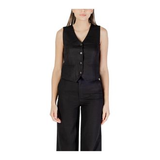 Only &Auml;rmellose Weste mit V-Ausschnitt - - Jackets - Damen - Schwarzk - 2XS