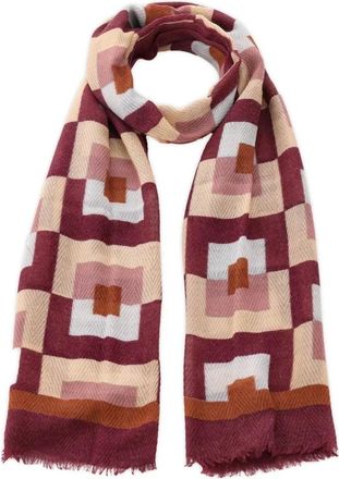 Altea Homme, Accessoires, Rouge, Taille: ONE Size Écharpe Géométrique en Laine