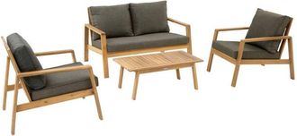 Hesperide Salon de jardin Tiwi 4 places gris anthracite - Hesp&eacute;ride