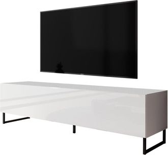 Furnix Furnix - tv Lowboard Kommode Zalvo 160 cm breit TV-Schrank mit Metallf&uuml;&szlig;en weiss