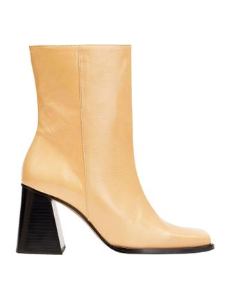 8 by YOOX LEATHER SQUARE TOE ANKLE BOOTS