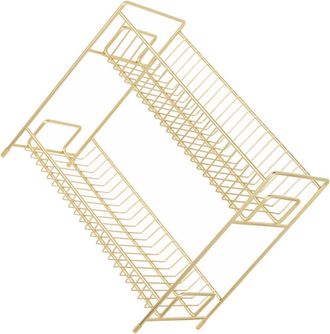 NUOBESTY Multifunktionales Kosmetik Küchenspeicherregal aus Eisen Platzsparend Goldfarben Vielseitiges Aufbewahrungsregal für Schreibtisch Bad und Küche für Kl