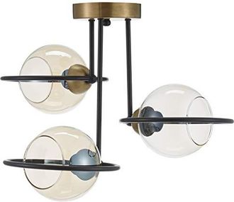 Homemania Pendelleuchte, Metall, Glas, Gold, Schwarz