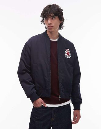 Tommy Hilfiger Bomber avec blason - Bleu marine