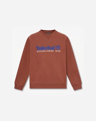 Timberland Rundhals-Sweatshirt mit aufgesticktem Established 1973-Logo f&uuml;r Herren in Braun, Herren, Braun, Gr&ouml;&szlig;e
