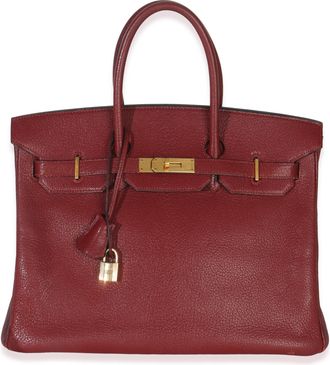 Herm&egrave;s Herm&egrave;s Chevre de Coromandel Birkin 35 PHW Rouge Grenat