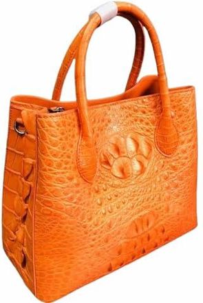 Generic Sac cabas pour femme en cuir dalligator authentique, sac &agrave; main f&eacute;minin &agrave; trois compartiments vert, sac bandouli&egrave;re simple en cuir de crocodile v&eacute;rita