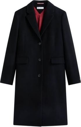Tommy Hilfiger Manteau long uni en laine m&eacute;lang&eacute;e