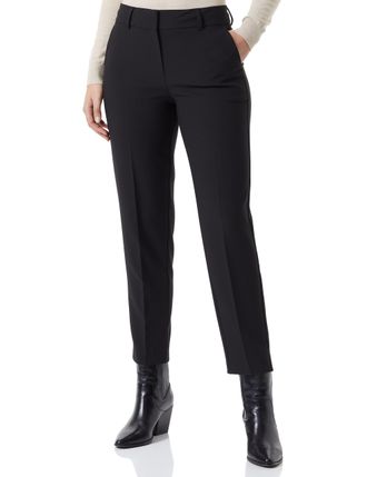 Selected Damen Slfrita-ria Mw Cropped Pant Black Noos, Schwarz, 40