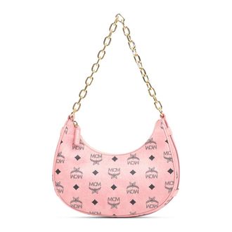 MCM Aren Crescent Hobo Bag - - Bags - Damen - Rosa - ONE SIZE
