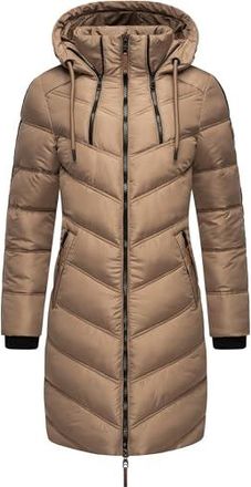Marikoo Manteau dhiver pour femme - Avec capuche Armasa - Garde au chaud - Tailles XS à XXL, Taupe/gris, S