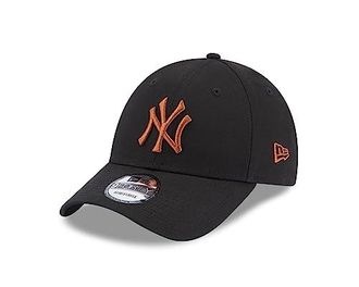 New Era MLB Cap New York Yankees Baseball Strapback gebogener Schirm NY-Logo Schwarz Braun - One-Size