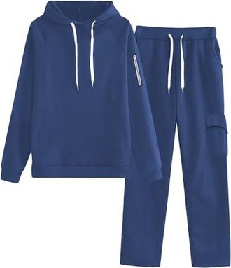 Generic V&ecirc;tements de sport pour femme en coton et lin &agrave; jambes larges deux pi&egrave;ces avec pantalon &agrave; paillettes pour femme - Ensemble de surv&ecirc;tement pour femme, 