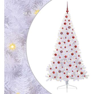 vidaXL K&uuml;nstlicher Weihnachtsbaum Wei&szlig; 180 cm PVC und Stahl vidaXL