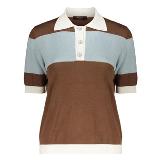 Moorer Gestreiftes Strickpoloshirt - - Tops - Damen - Mehrfarbig - XS