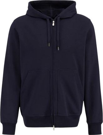 Brunello Cucinelli Homme, Sweatshirts et sweats &agrave; capuche, Bleu, Taille: M Sweat &agrave; capuche zipp&eacute; en coton