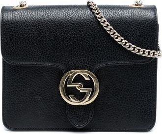 Gucci Hobo Bags - Small Dollar Calfskin Interlocking G Crossbody - Gr. unisize - in Schwarz - f&uuml;r Damen