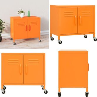 vidaXL Lagerschrank Orange 60x35x56 cm Stahl - Ordnung Schaffen - Aufbewahrungsraum - Stahlschrank - Rollcontainer - Mobile Aufbewahrung - Home & Living