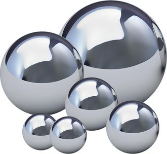 Angoily 6 St&uuml;ck Teiliges Gartenkugeln aus Edelstahl Spiegelpolierte Deko-Kugeln in Verschiedenen Reflektierende Gazing Balls f&uuml;r Garten Terrasse und Innenr&auml;um