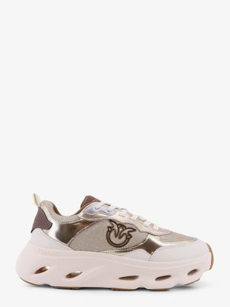 Pinko Pink leather sneakers with nylon inserts - PINKO - gender_Woman