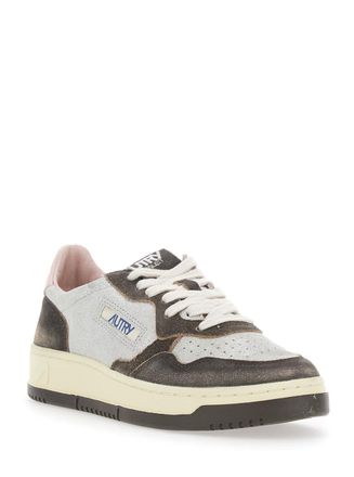 Autry Womens Sneakers Leather Upper Brown Suede Laminated Cow Trainers
