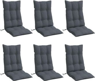 vidaXL Coussins de chaise &agrave; dossier haut lot de 6 anthracite